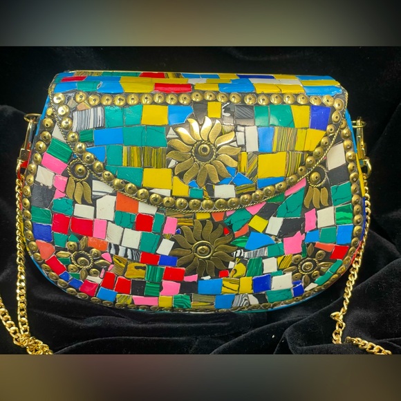 Ramla | Bags | Ramla Handmade Mosaic Clutch Crossbody Bag | Poshmark